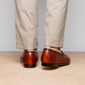 11-620-CGN PALIO Genuine Crocodile and Calfskin Basketweave Slip On, C